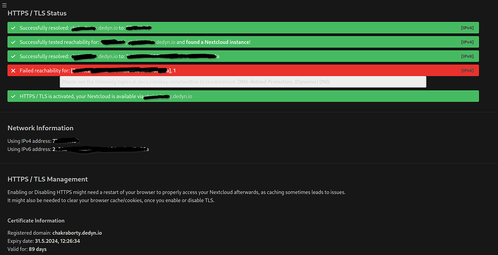 ipv6-Erreichbarkeit funktionierte,jetzt nicht mehr - NextBox - Nitrokey ...